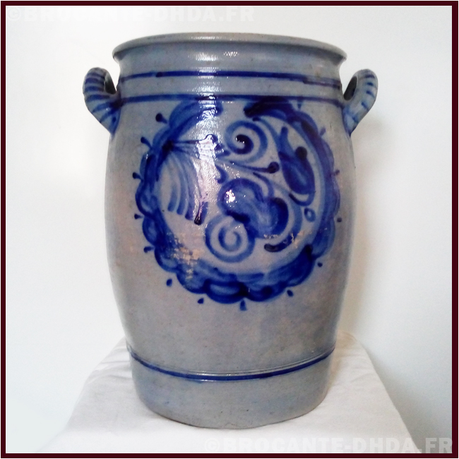 Grand pot en grès gris/bleu - D'Hier & D'Aujourd'hui