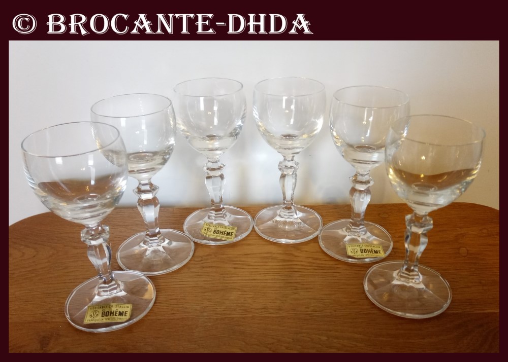 6 verres à porto en cristallin - D'Hier & D'Aujourd'hui