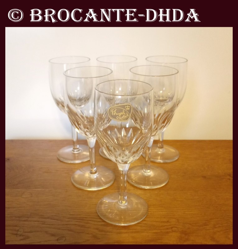 Verres à vin blanc en cristal de Bayel - D'Hier & D'Aujourd'hui
