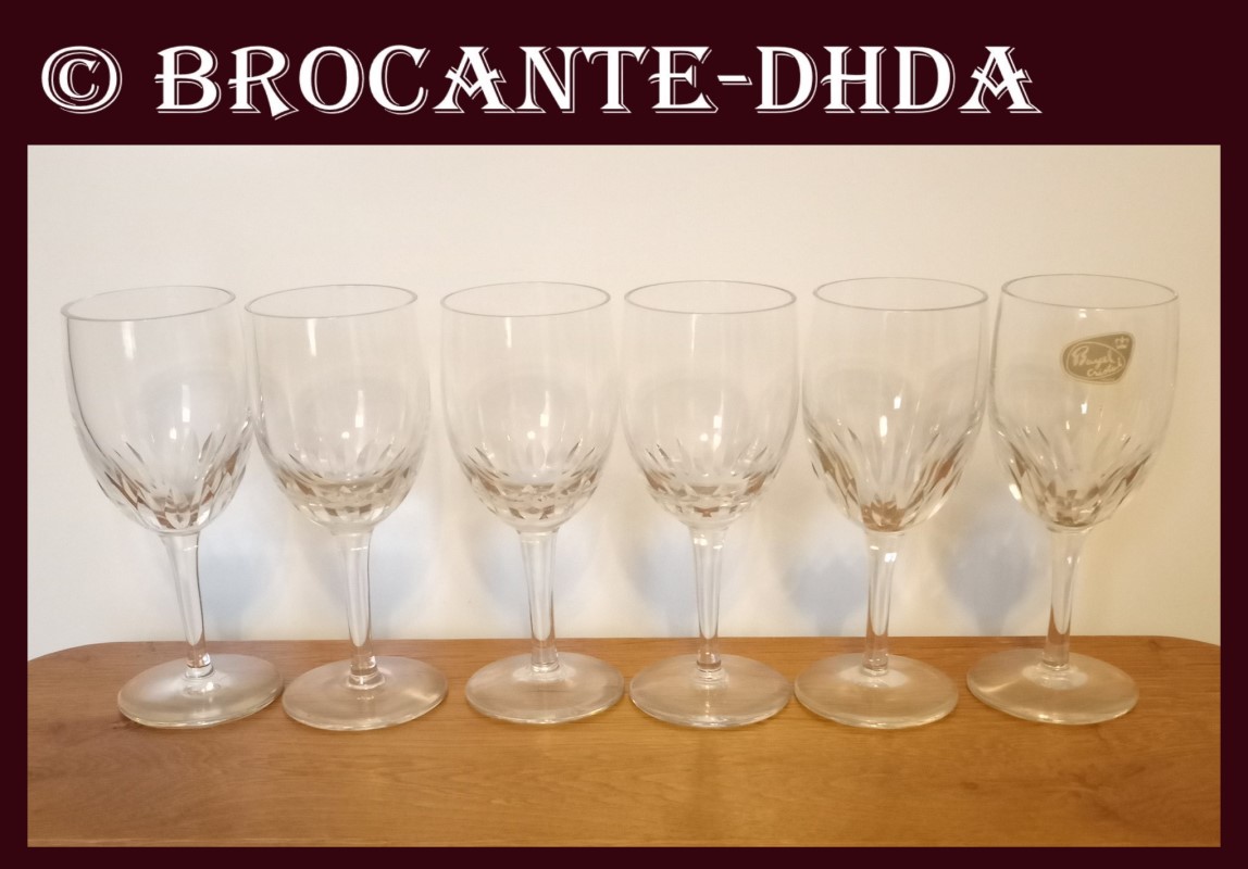 Verres à vin blanc en cristal de Bayel - D'Hier & D'Aujourd'hui