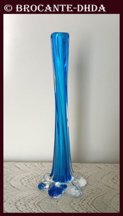 Soliflore en verre bleu - D'Hier & D'Aujourd'hui