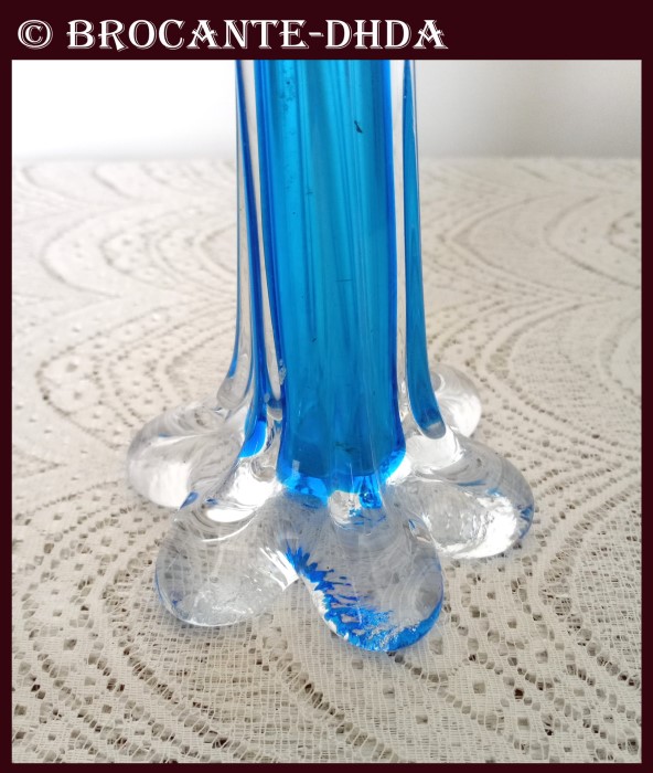 Soliflore en verre bleu - D'Hier & D'Aujourd'hui